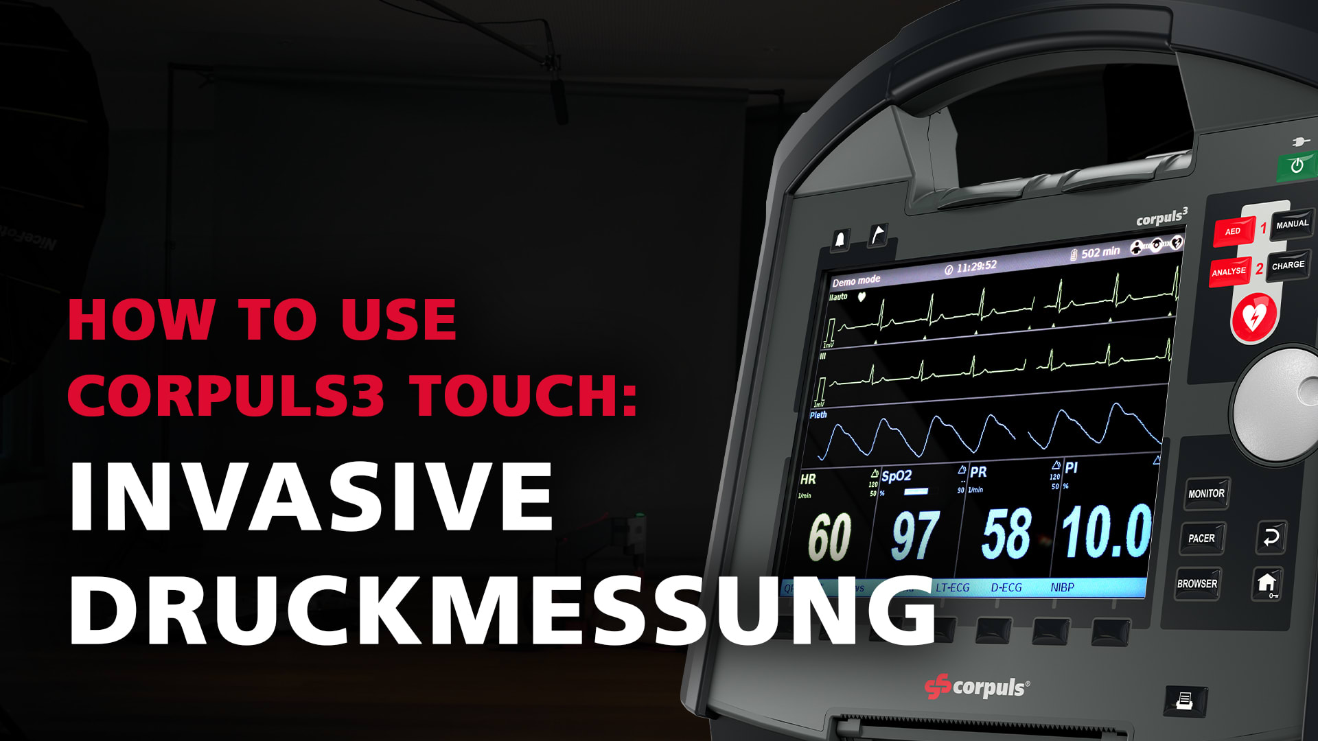 Tutorials by corpuls | How to use corpuls3: Invasive Druckmessung | corpuls